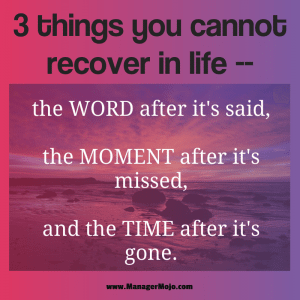 3 Things You Cannot Recover - Manager Mojo